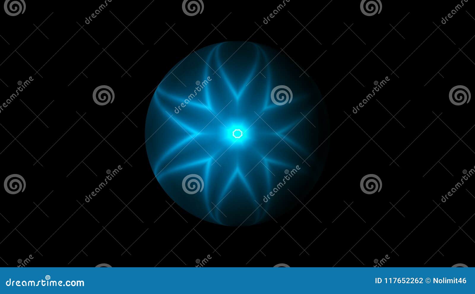 Sphere with Glowing Fractal Abstraction, 3d Render Background, Computer Generating Stock ...