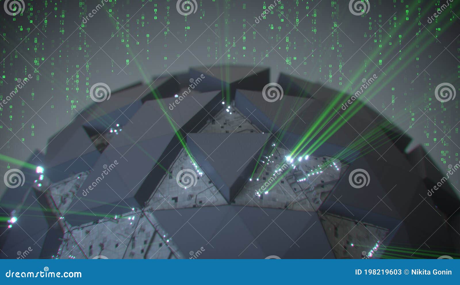 Sphere with Glowing PCB 3D Render Stock Illustration - Illustration of ...