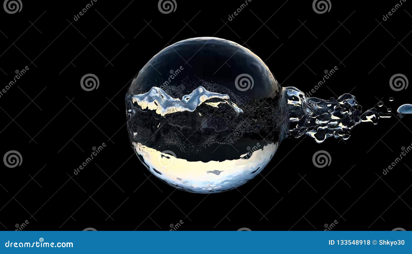 Sphere Going through Water Bubble Stock Footage - Video of frame, shock ...