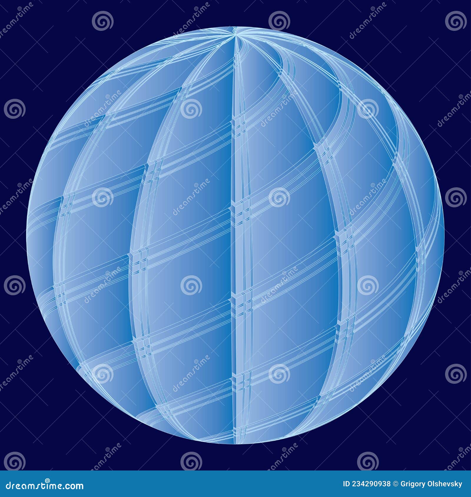 Sphere with Gradient Abstract Pattern Along the Surface Design Element ...
