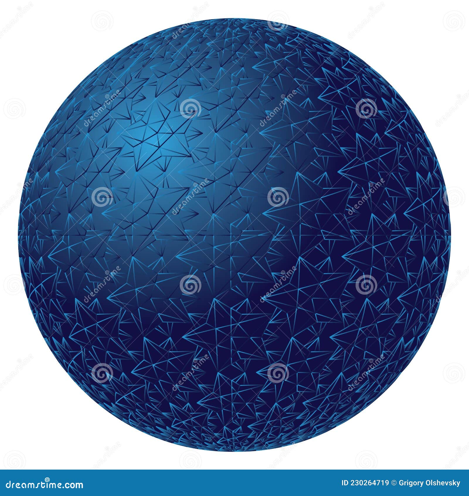 Sphere with Gradient Polygons Pattern Along the Surface Design Element ...