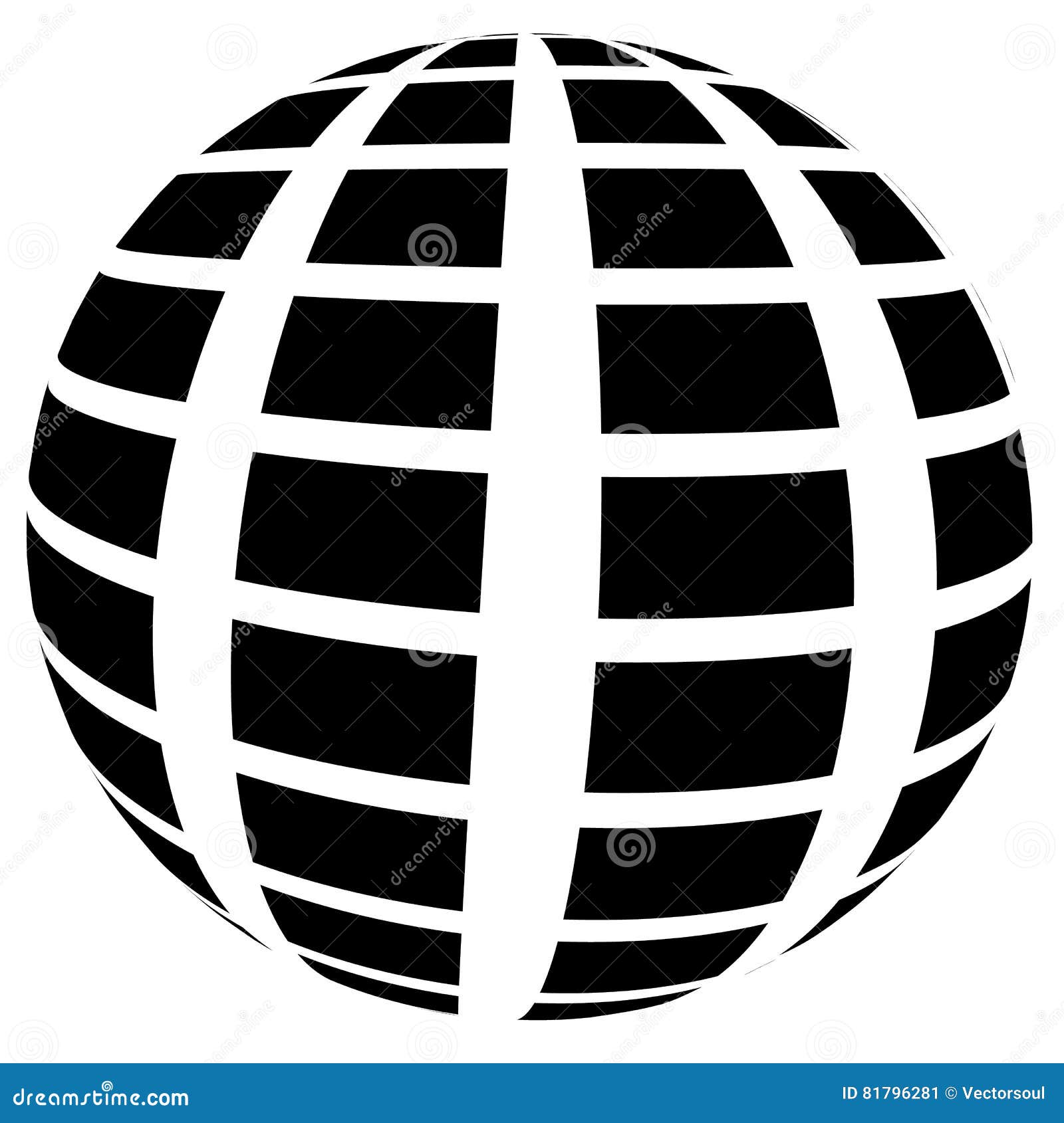 Sphere with Grid of Squares / Textured 3d Sphere Icons Stock Vector ...