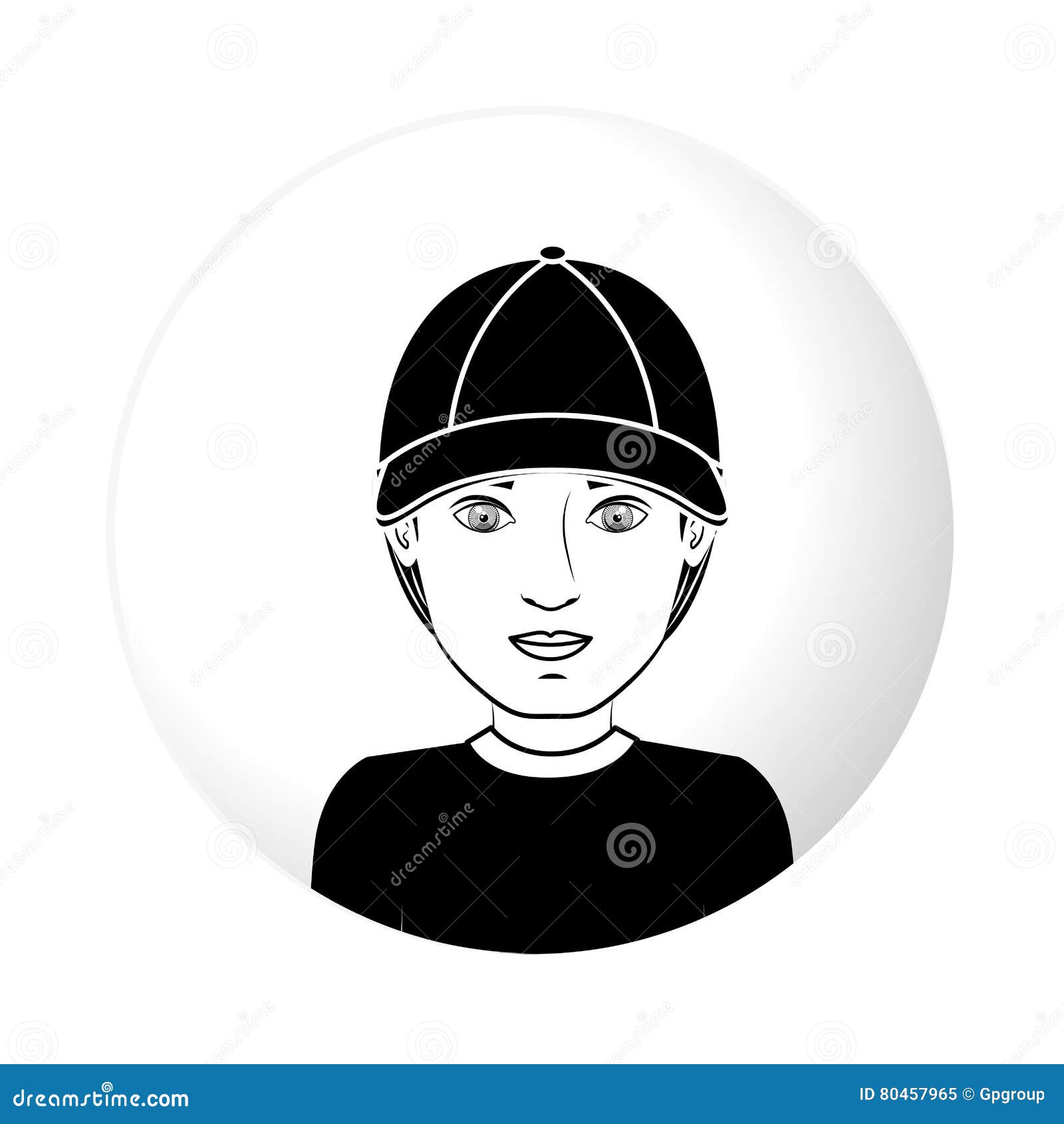 Sphere Half Body Man with Black Hat Stock Vector - Illustration of icon ...