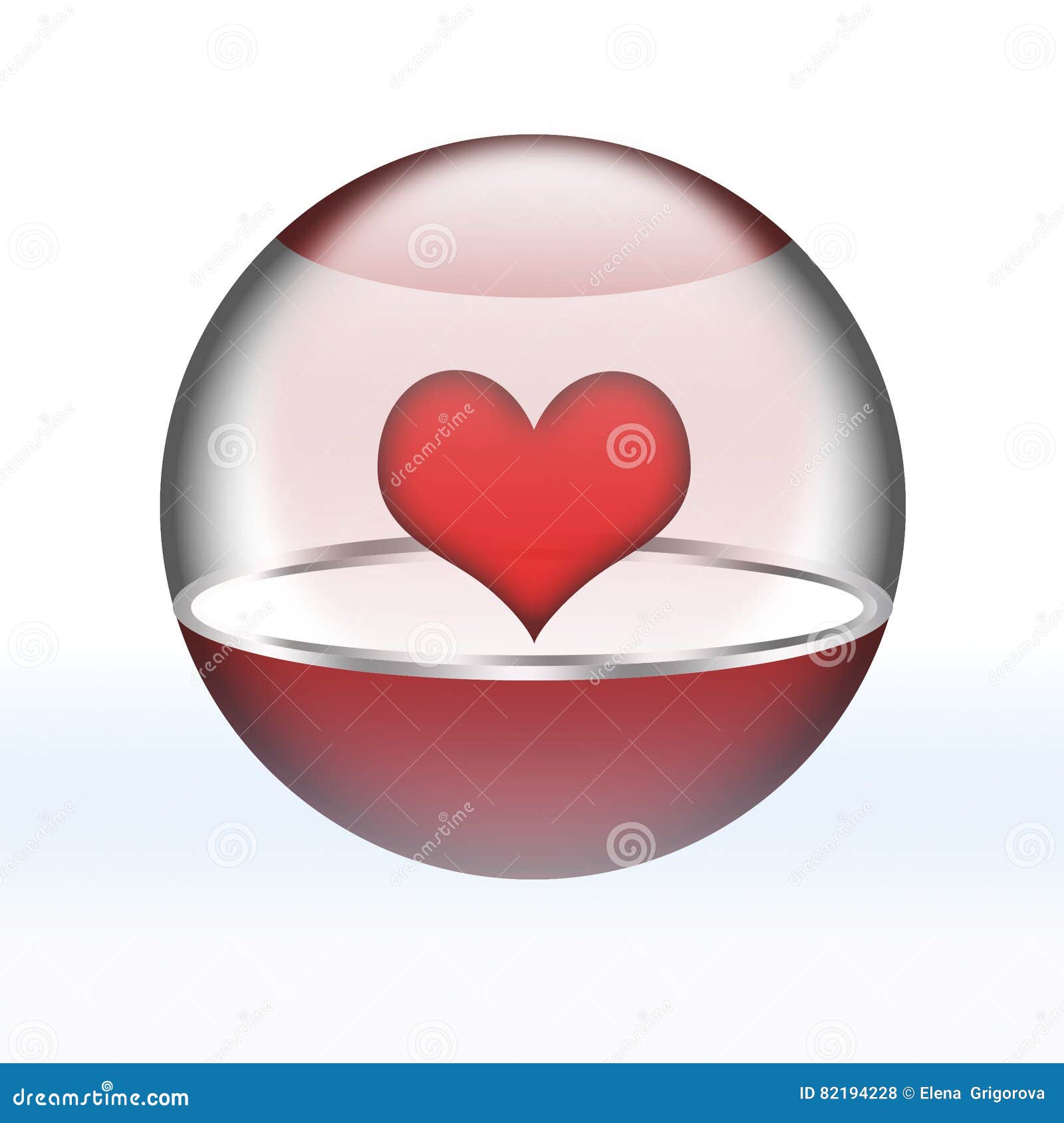 Sphere with Heart on a White Background Stock Illustration ...