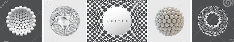 Sphere and Hemisphere. Circular Frame Element. Molecular Structure with ...