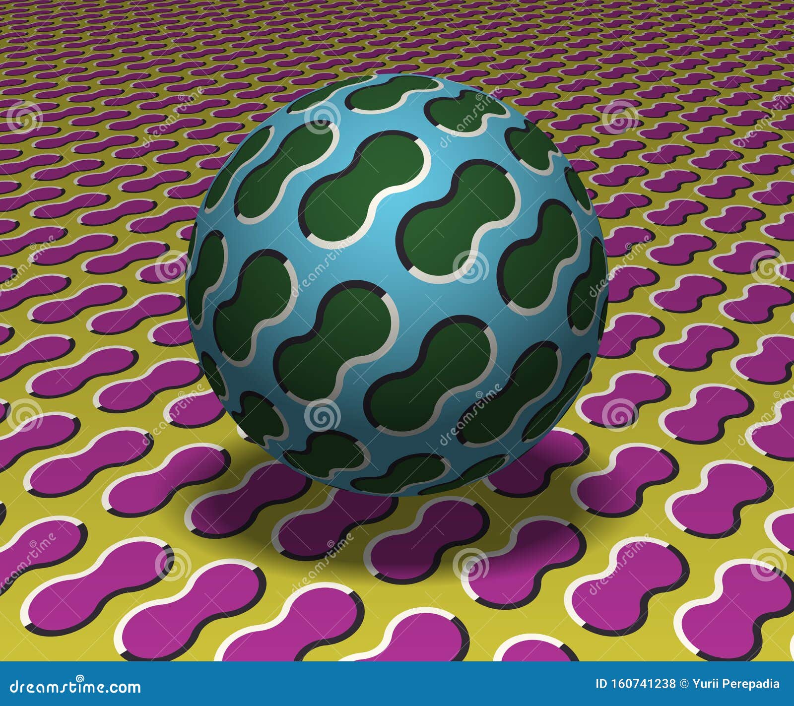 Sphere Hovers Above the Surface. Abstract Objects with Cloud Shapes ...