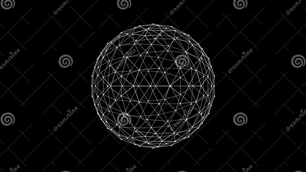 Sphere HUD Element. Plexus Style Connecting Lines and Dots Stock ...