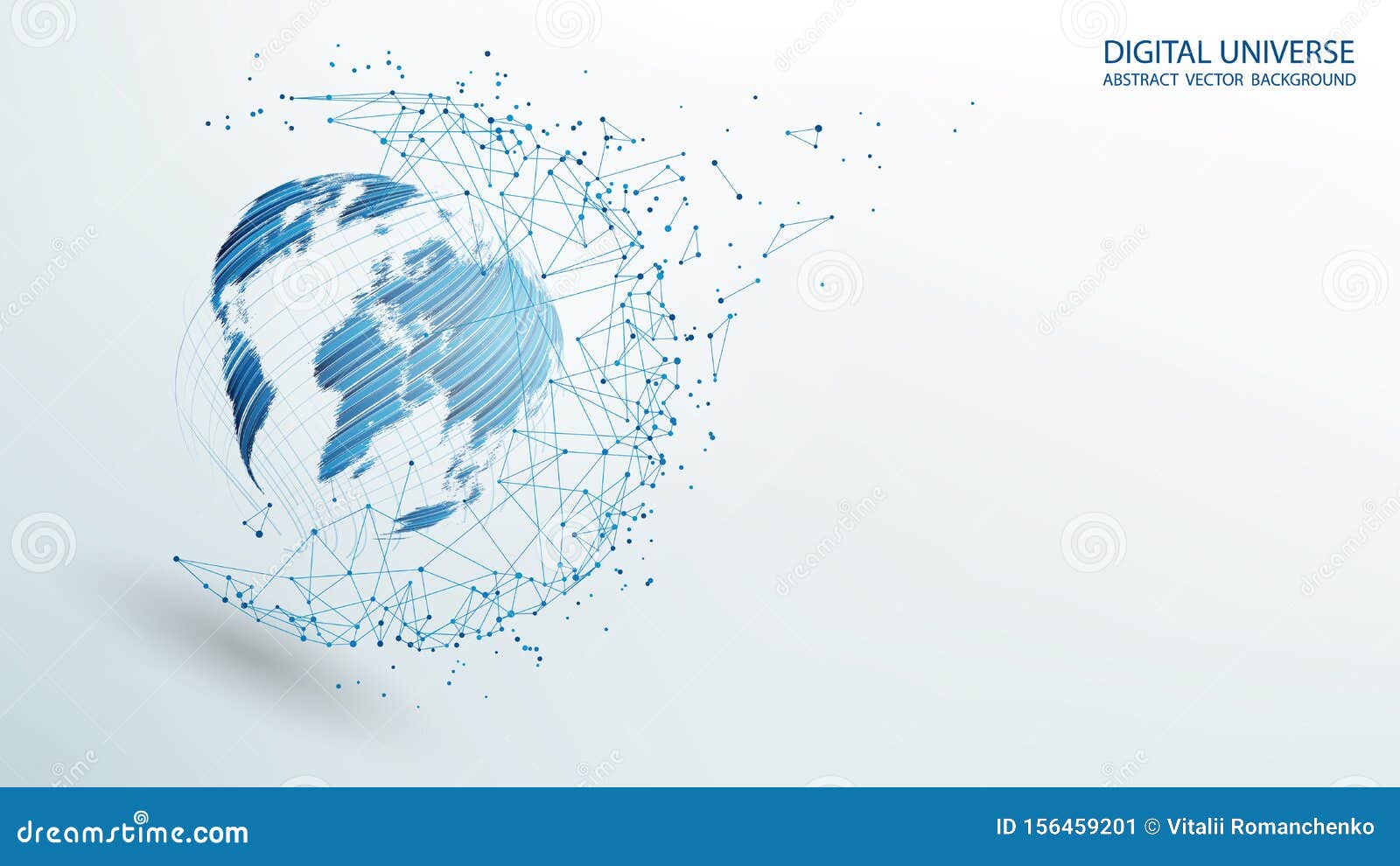 Abstract Light Background. Blue Planet Earth Created by Brush Strokes ...