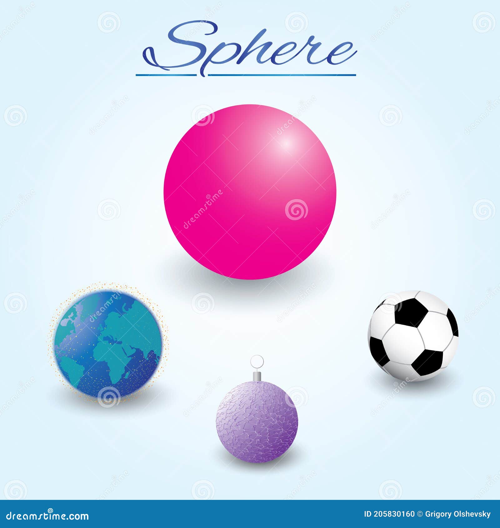 Sphere. Image Of Volumetric Geometrical Figure With Examples Of Such ...