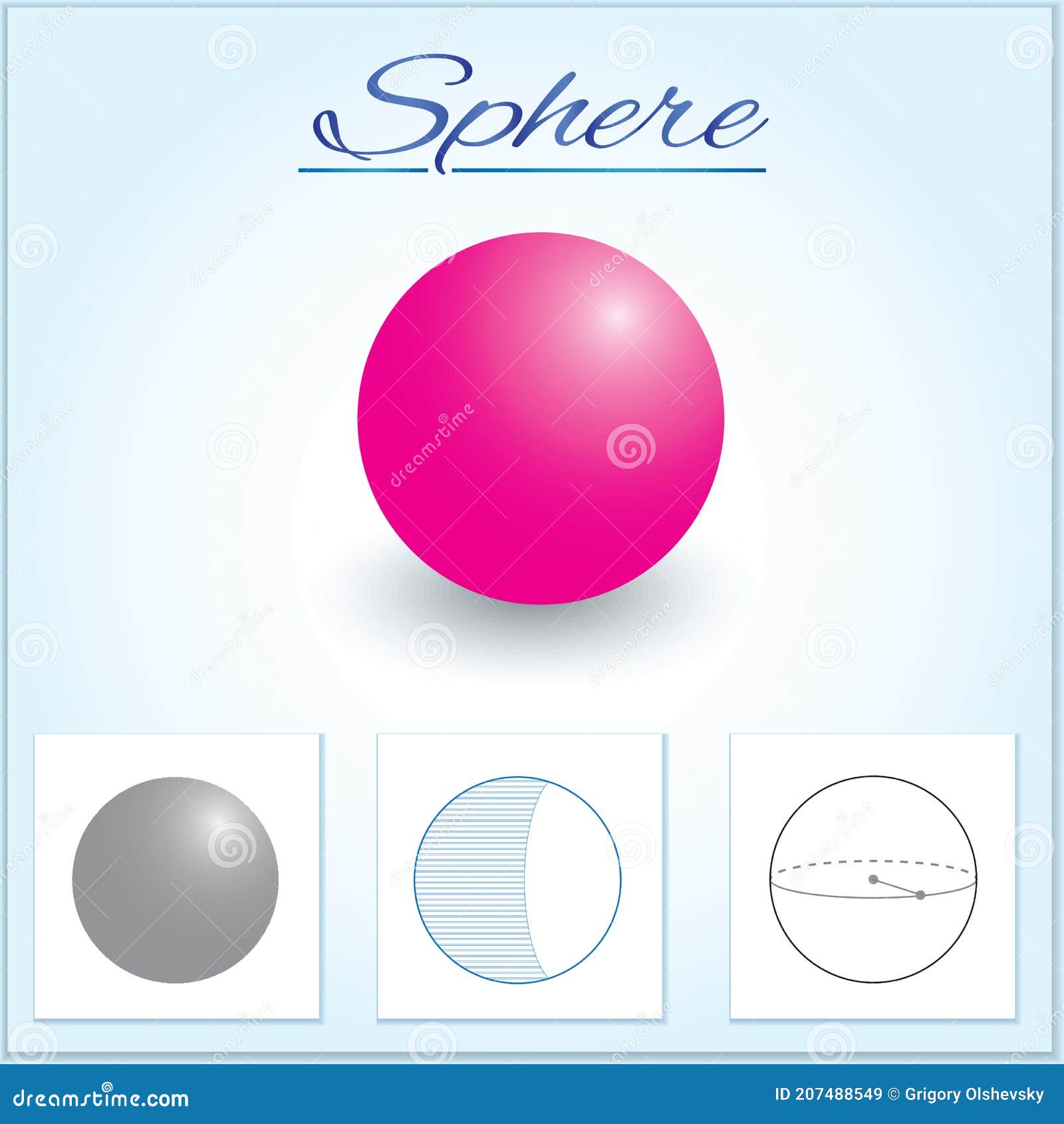 Sphere. Image Of Volumetric Geometrical Figure With Examples Of Such ...