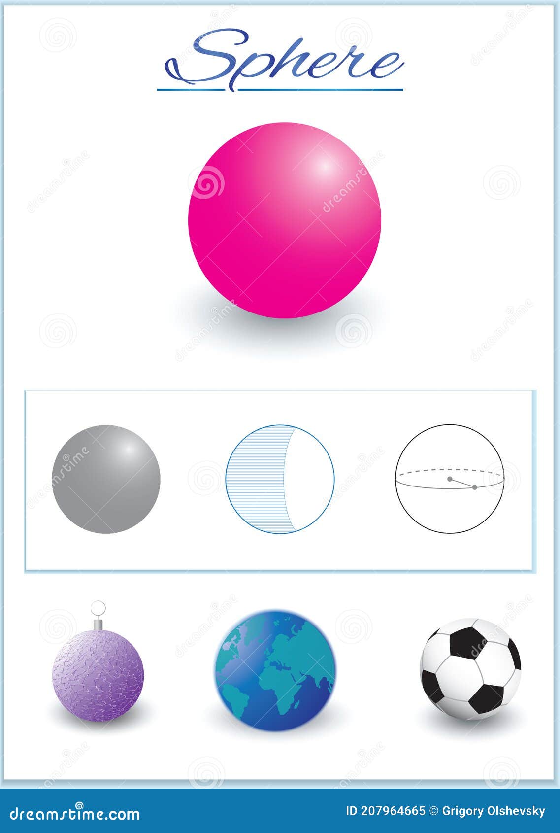 Sphere. Image of Volumetric Geometrical Figure with Examples of Such ...