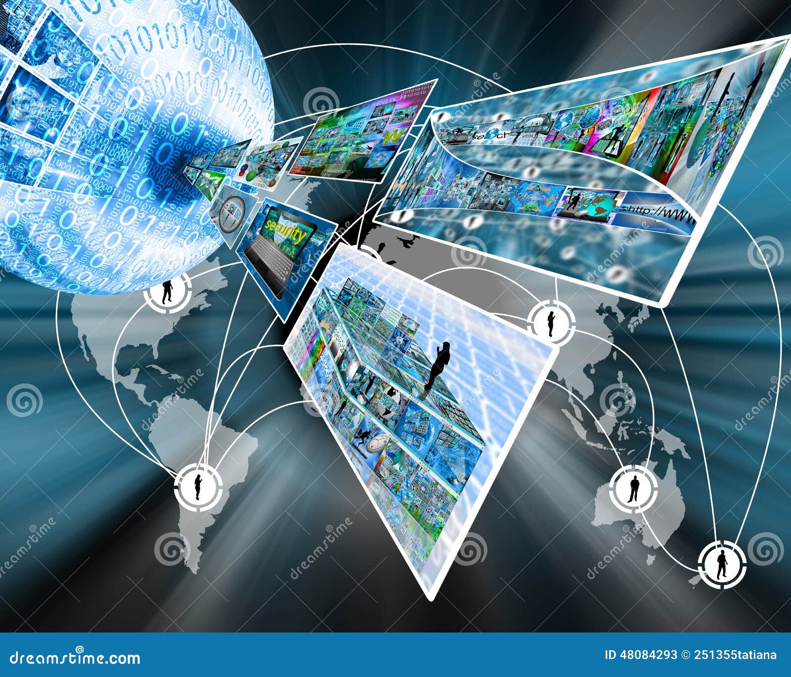 Sphere and images stock illustration. Illustration of connect - 48084293