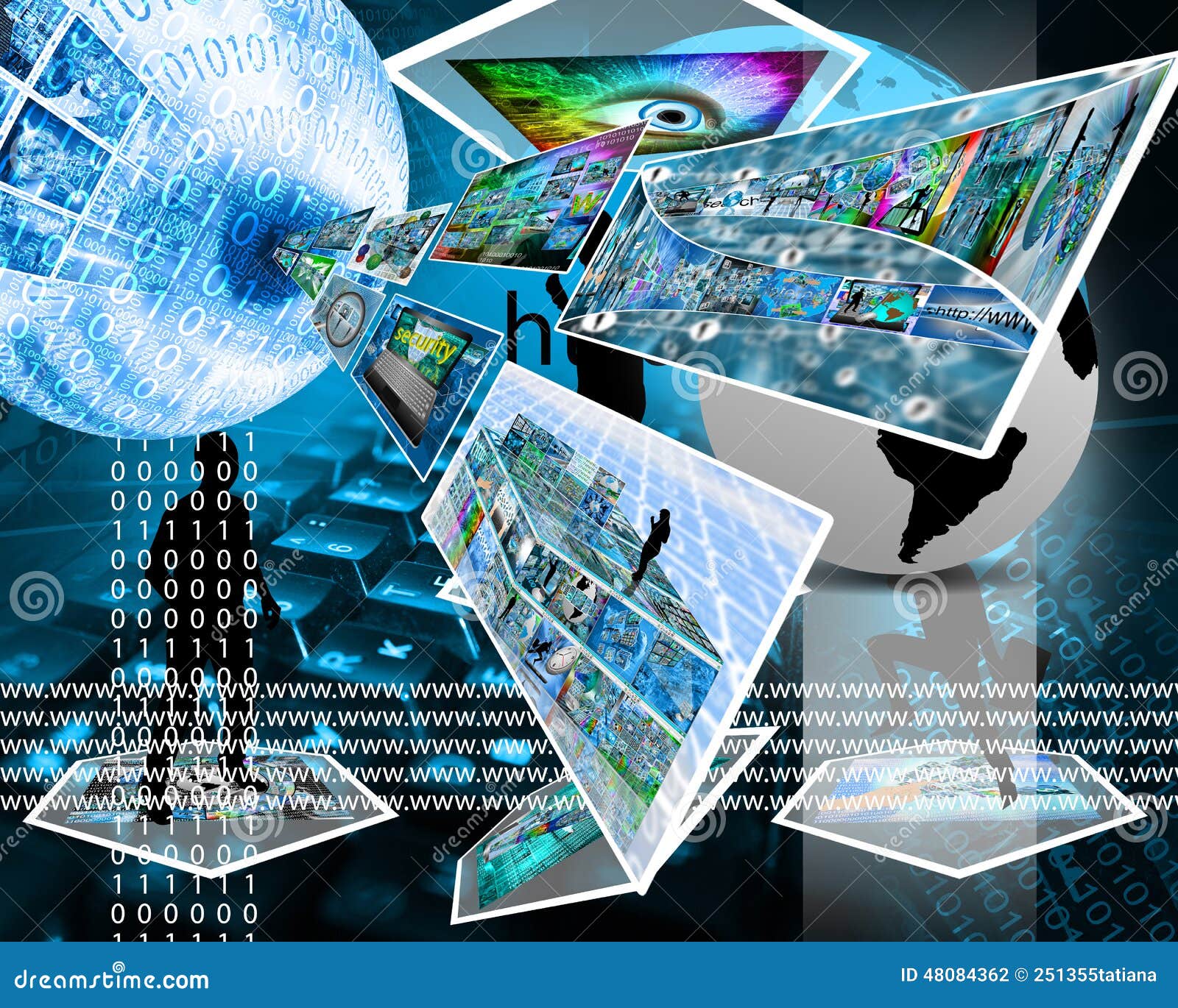 Sphere and images stock photo. Image of computer, monitor - 48084362