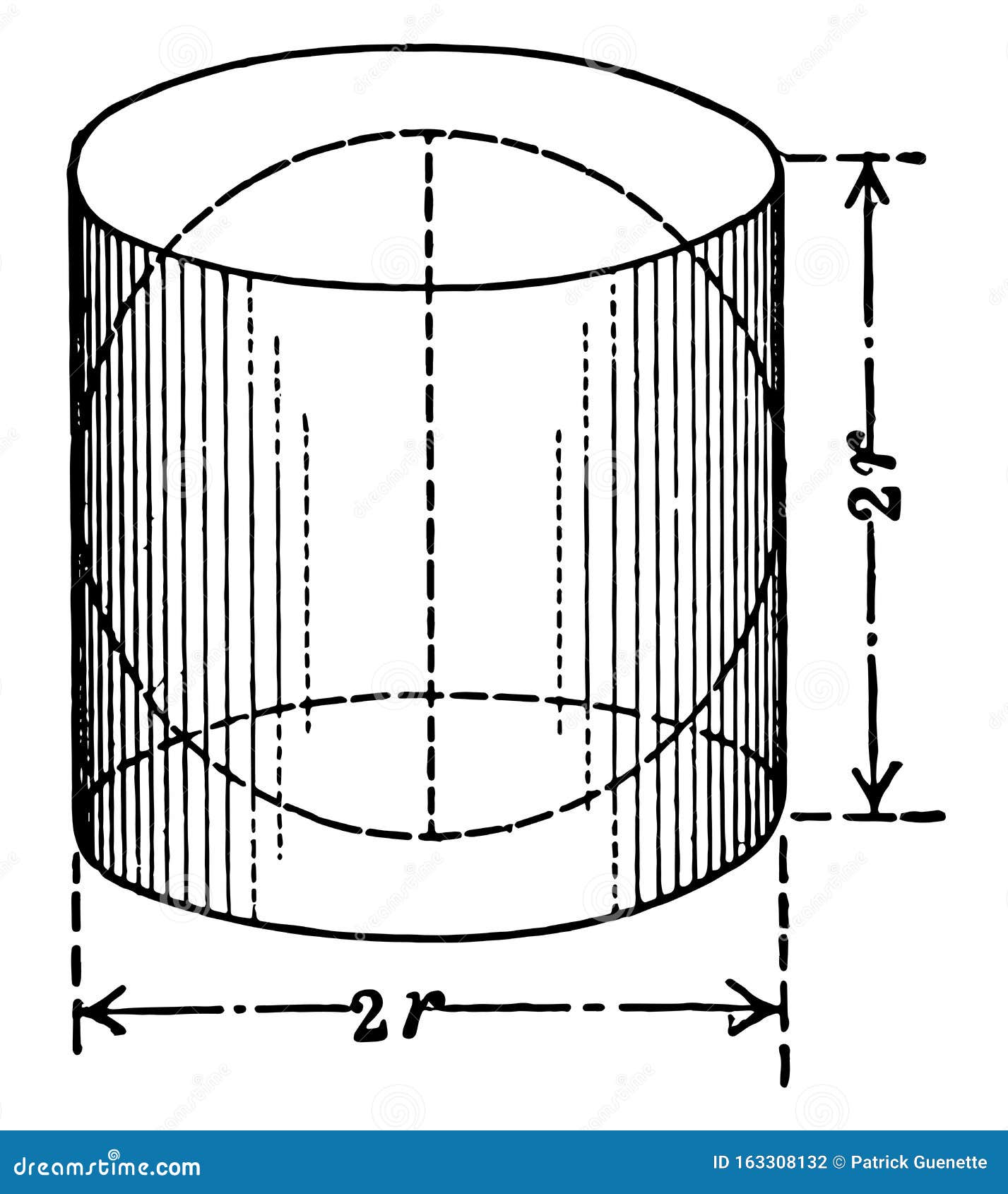 Sphere Inside of Cylinder. Vintage Illustration Stock Vector ...