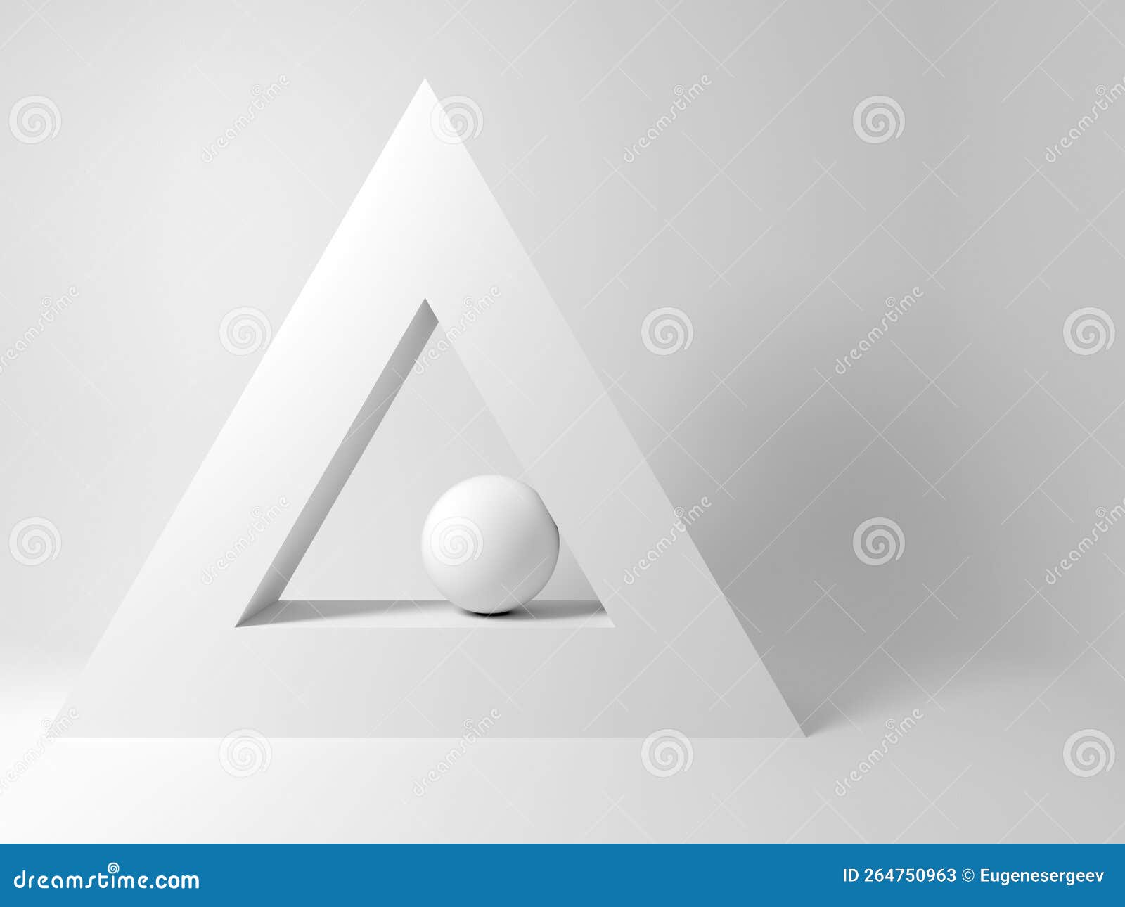 Sphere Inside a Triangular Frame, Abstract 3d Render Illustration Stock ...