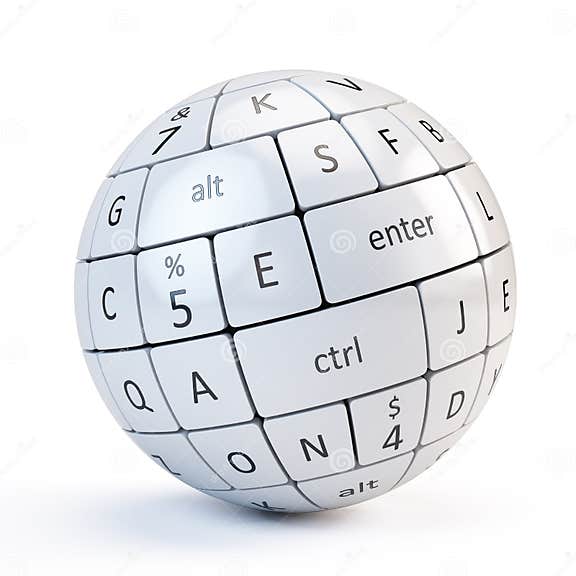Sphere from keyboard keys stock illustration. Illustration of computer ...