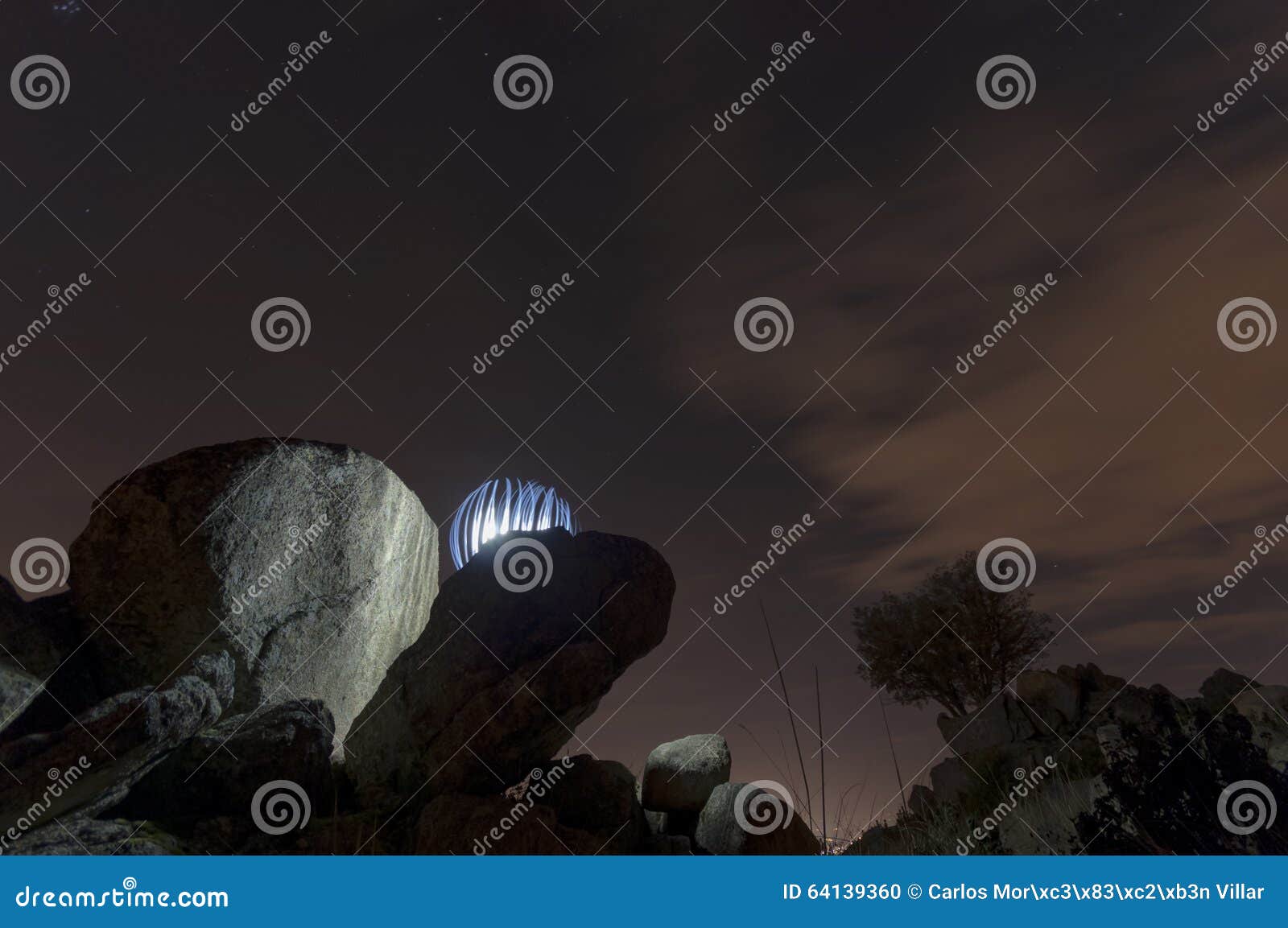 Sphere of Light on the Rocks Stock Photo - Image of nature, dark: 64139360