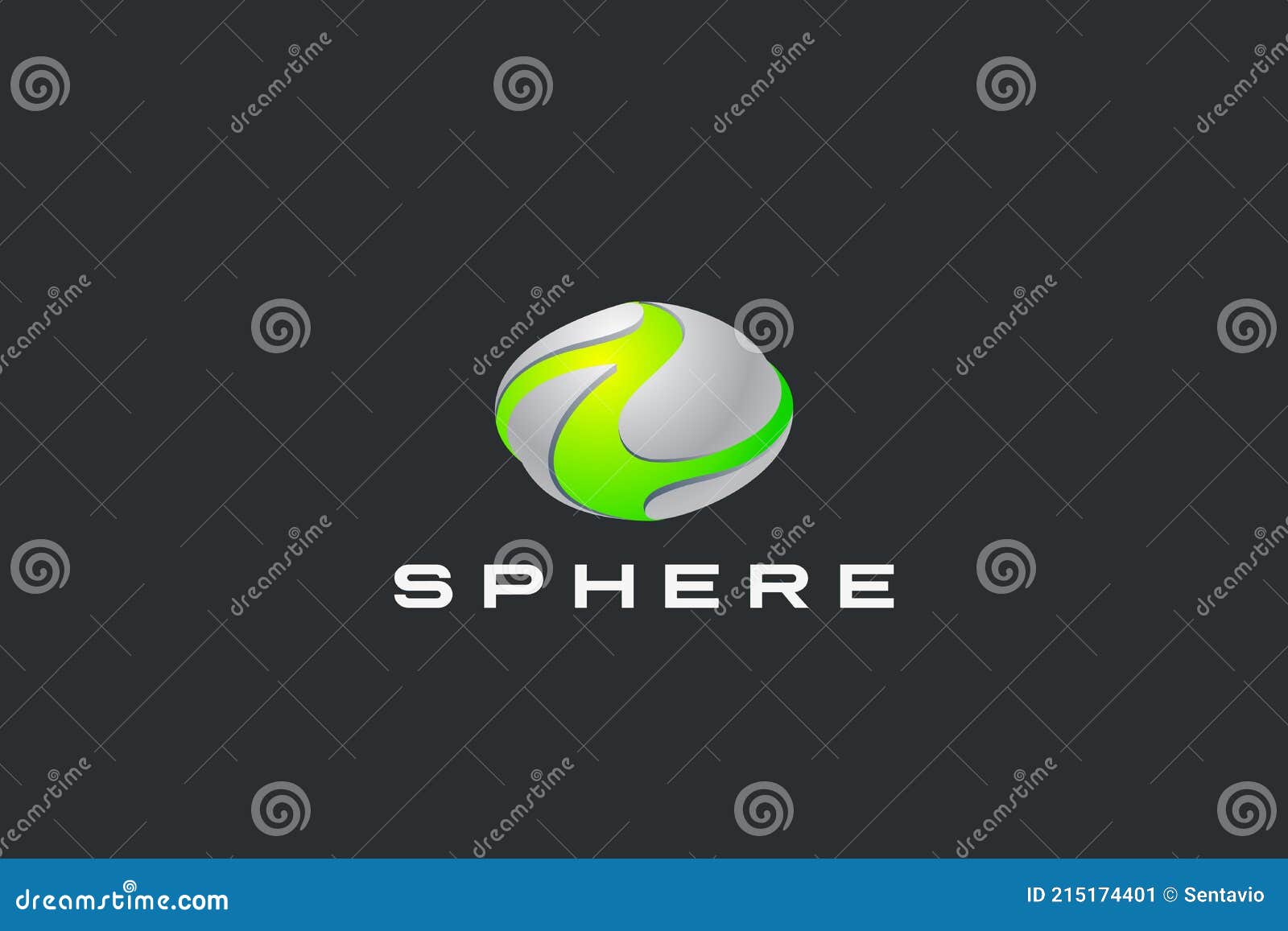 Sphere Logo Abstract Design 3D Technology Hitech Sci-fi Style. Virtual ...