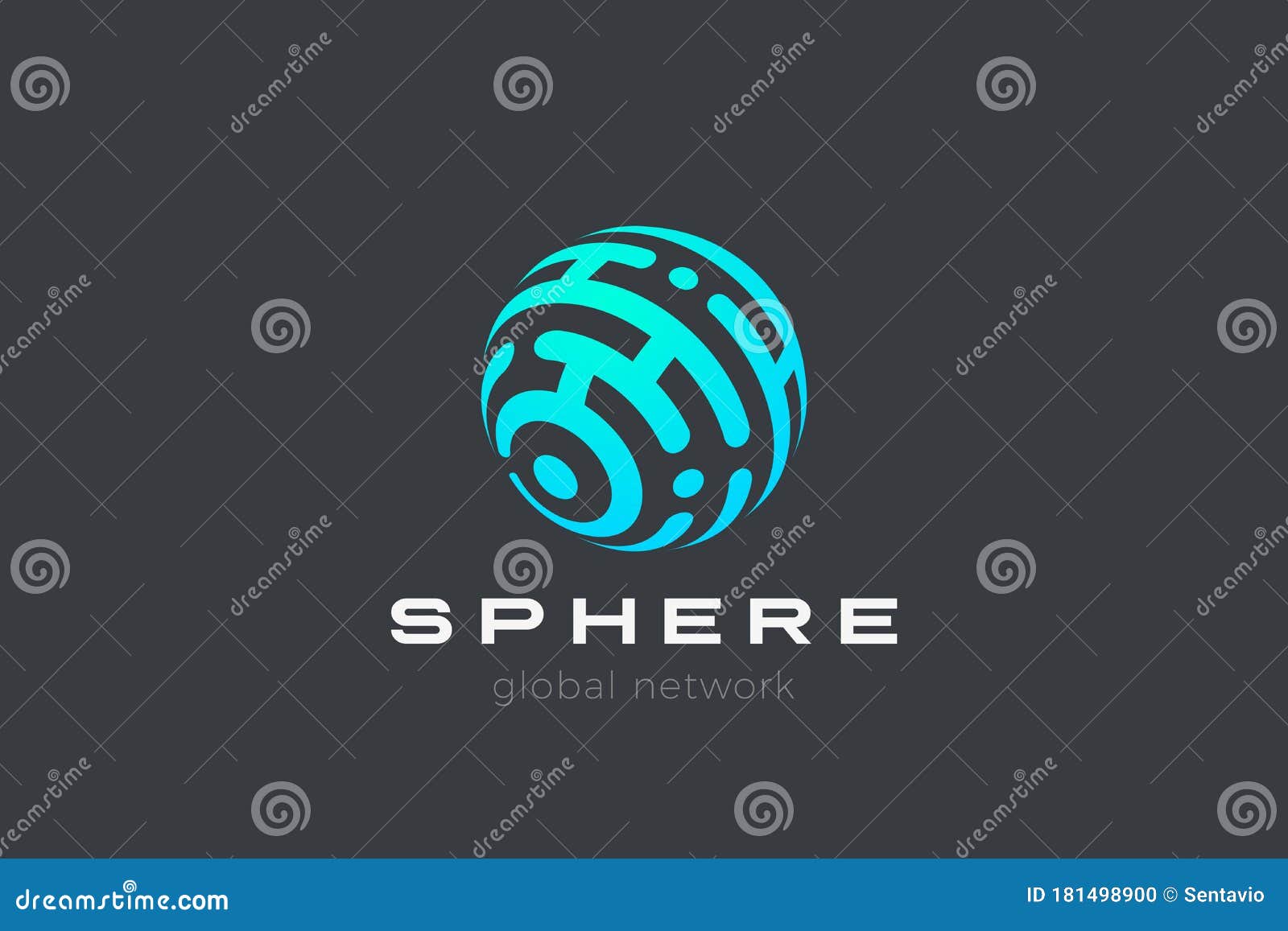 Sphere Logo Abstract Design Technology Global Communication Vector ...