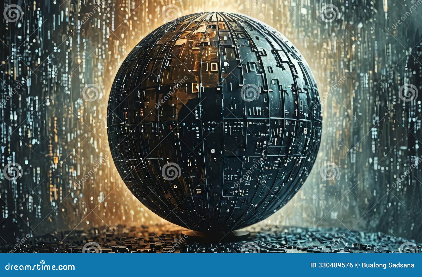 Sphere with Lot Binary Symbols Stock Illustration - Illustration of ...
