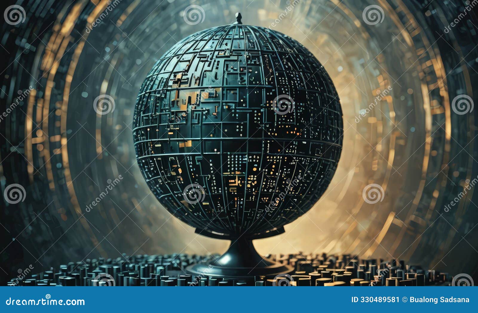 Sphere with Lot Binary Symbols Stock Illustration - Illustration of ...