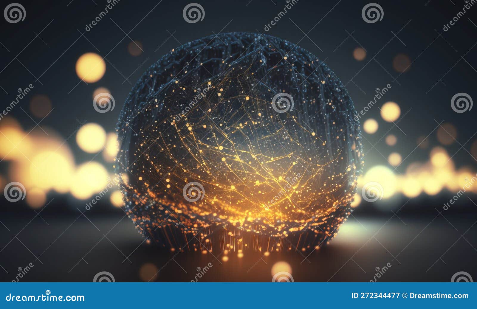 A Sphere with a Lot of Lights in the Middle of it Stock Illustration ...