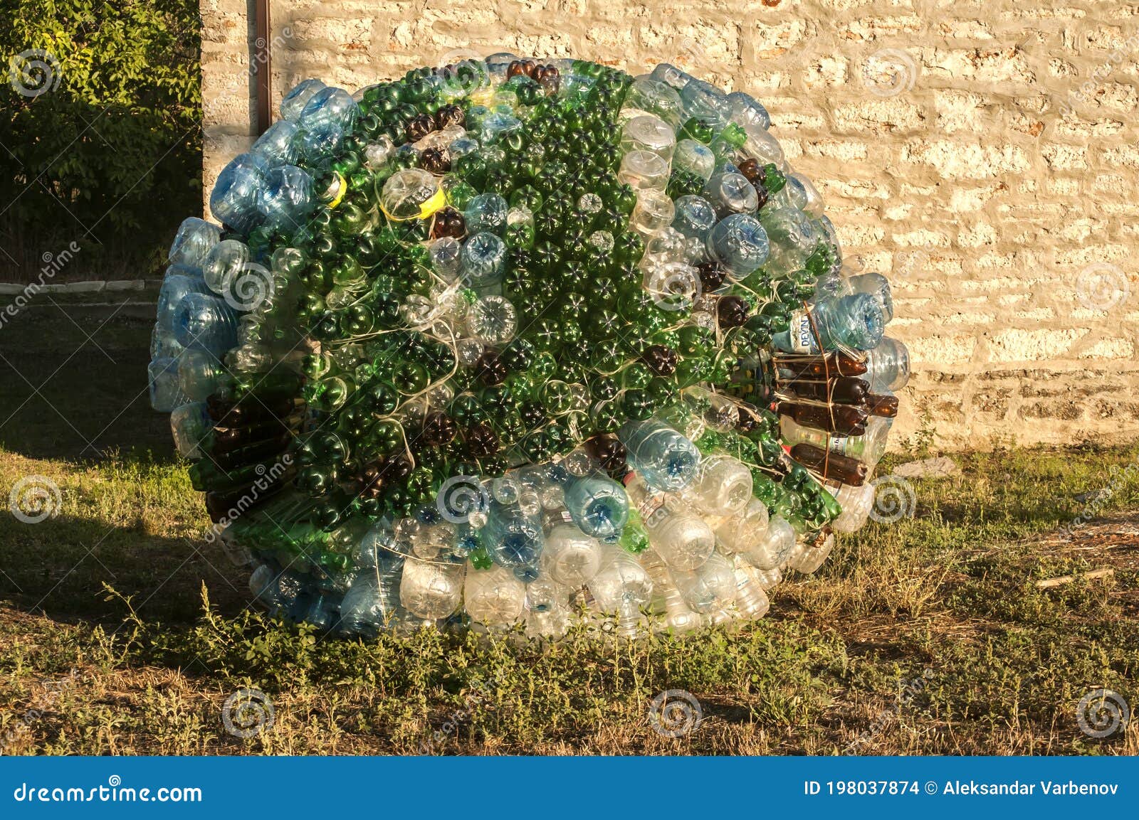 Sphere of plastic bottles stock photo. Image of recycle - 198037874
