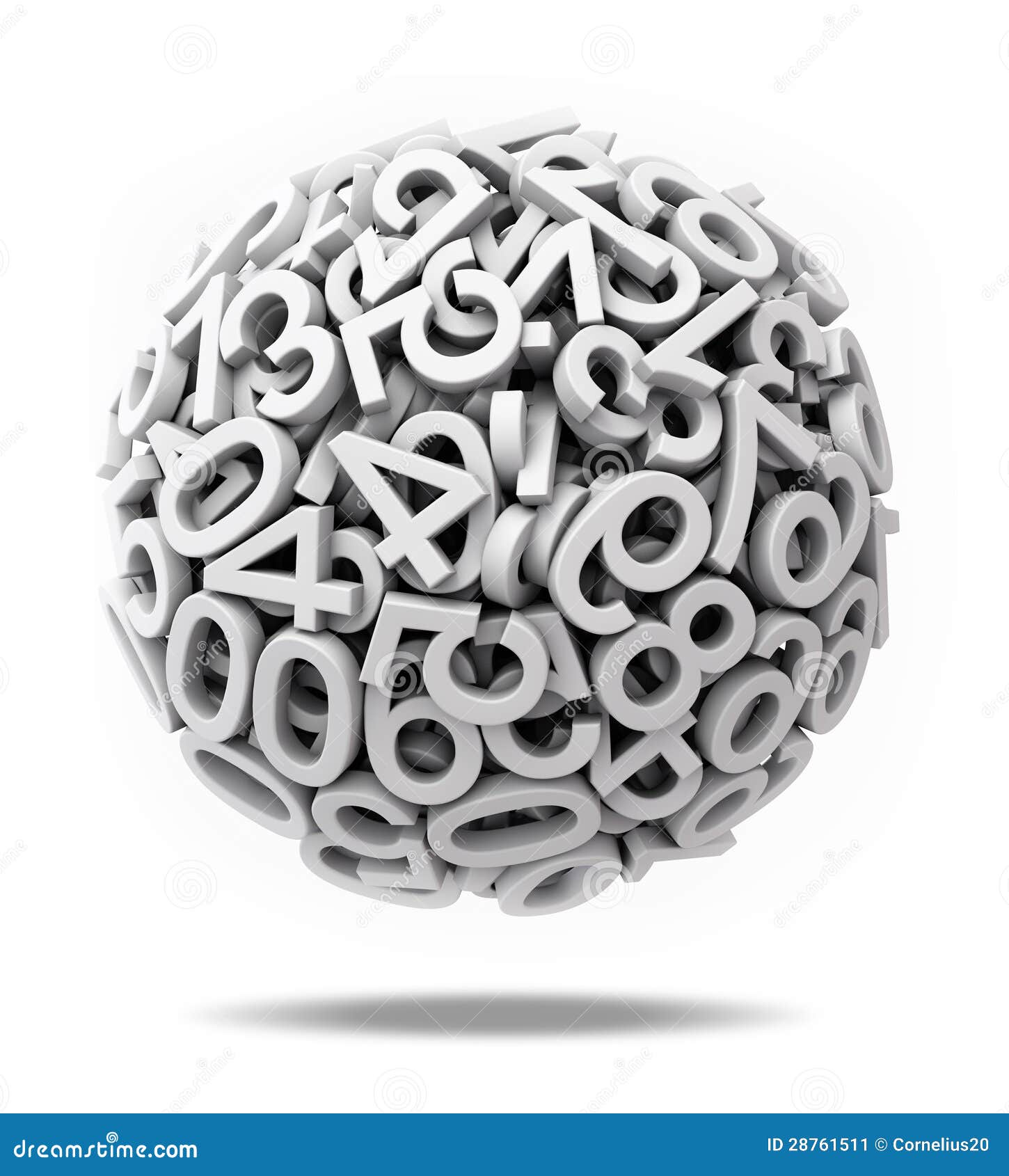 Sphere made of numbers stock illustration. Illustration of data - 28761511