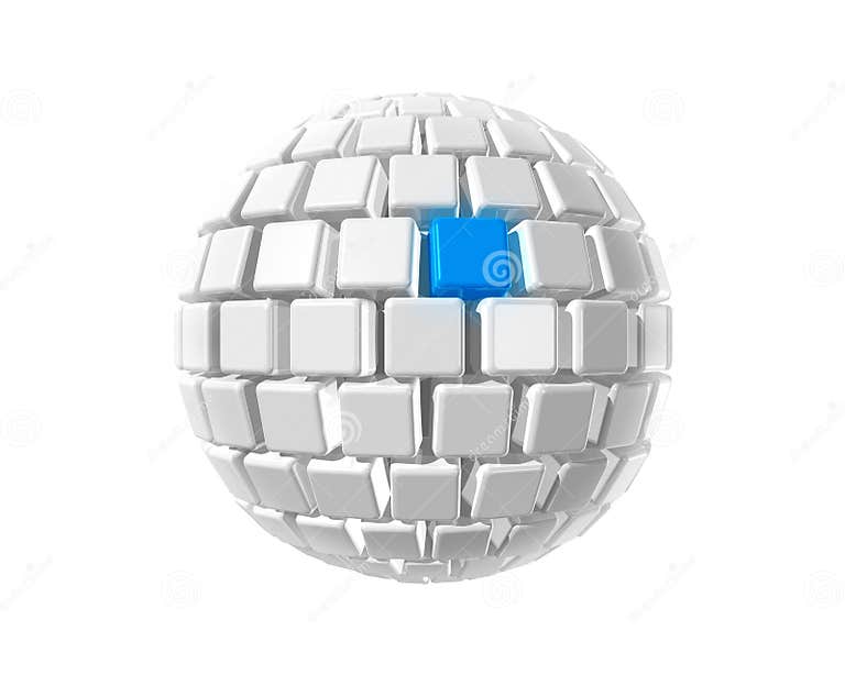 Sphere made of small cubes stock illustration. Illustration of render ...