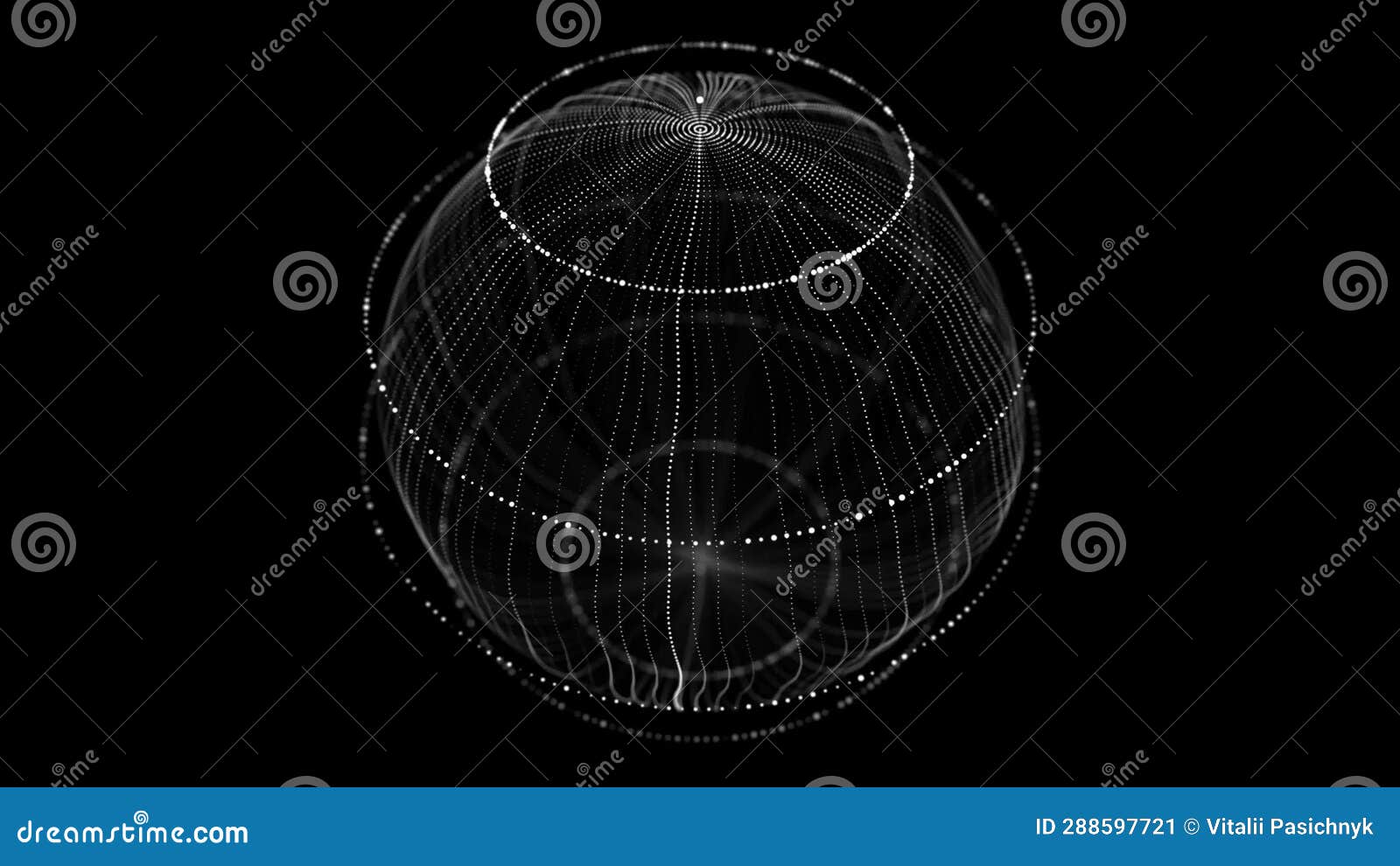 Sphere Made Up of Points. Digital Global Flow. Network Connection Structure. Big Data ...