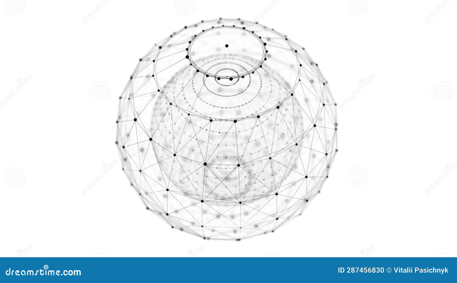Sphere Made Up of Points and Lines. Big Data Visualization. 3D ...
