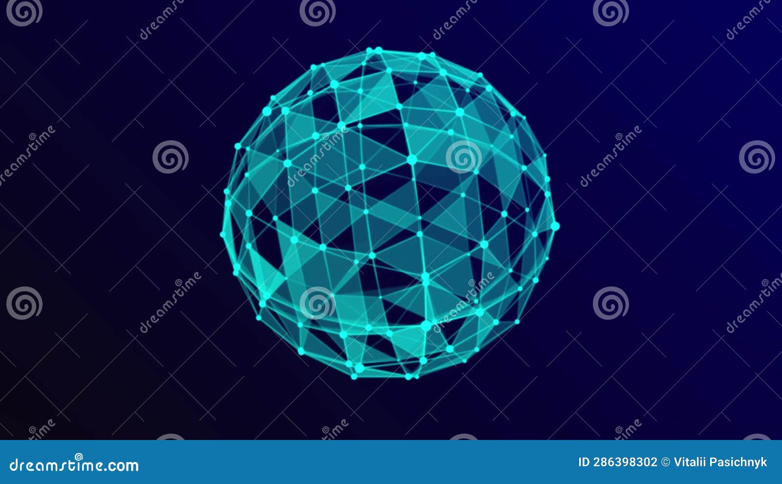 Sphere Made Up of Points and Lines. Network Connection Structure. Big ...