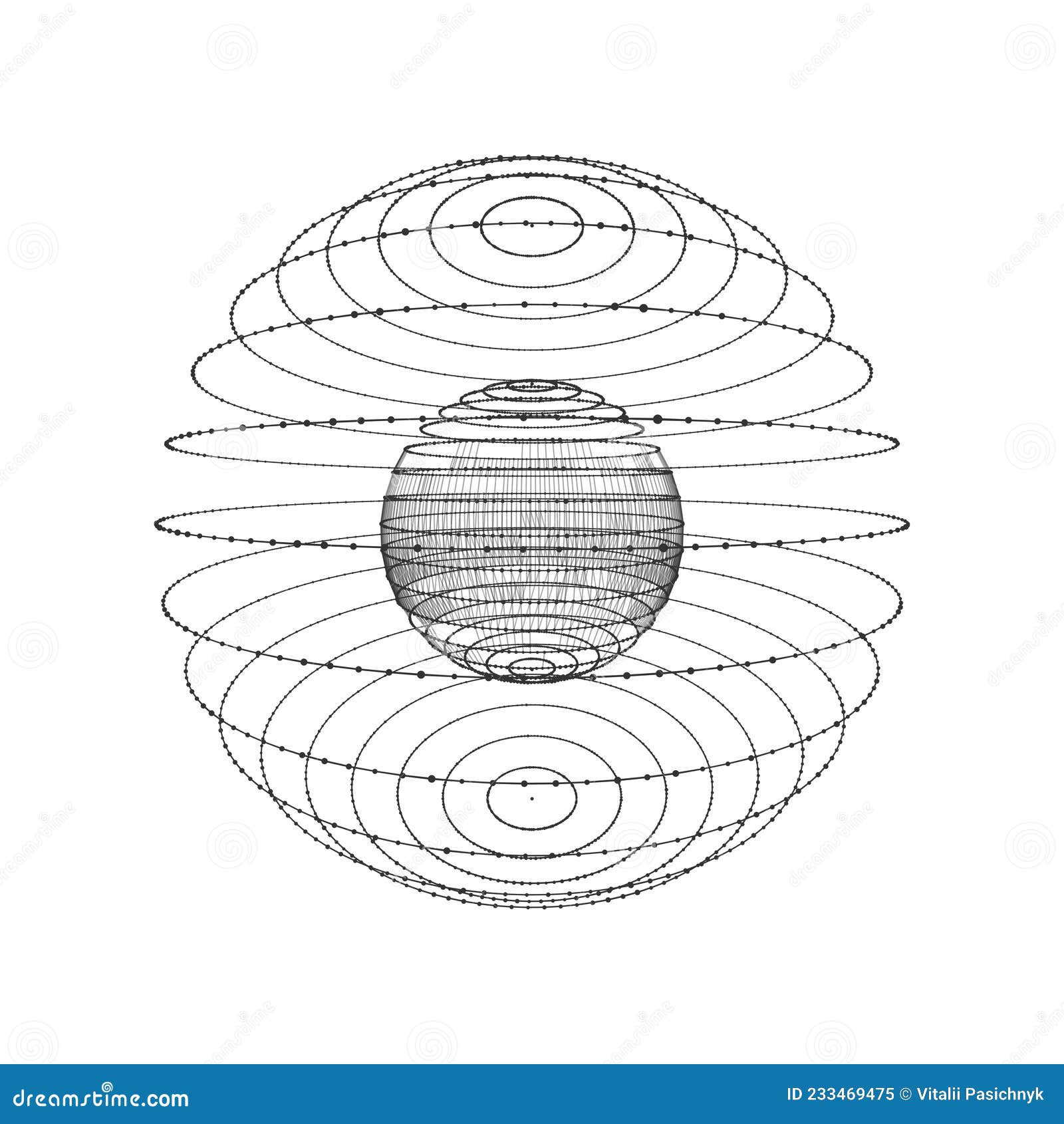 Sphere Made Up of Points and Lines. Network Connection Structure. Big ...