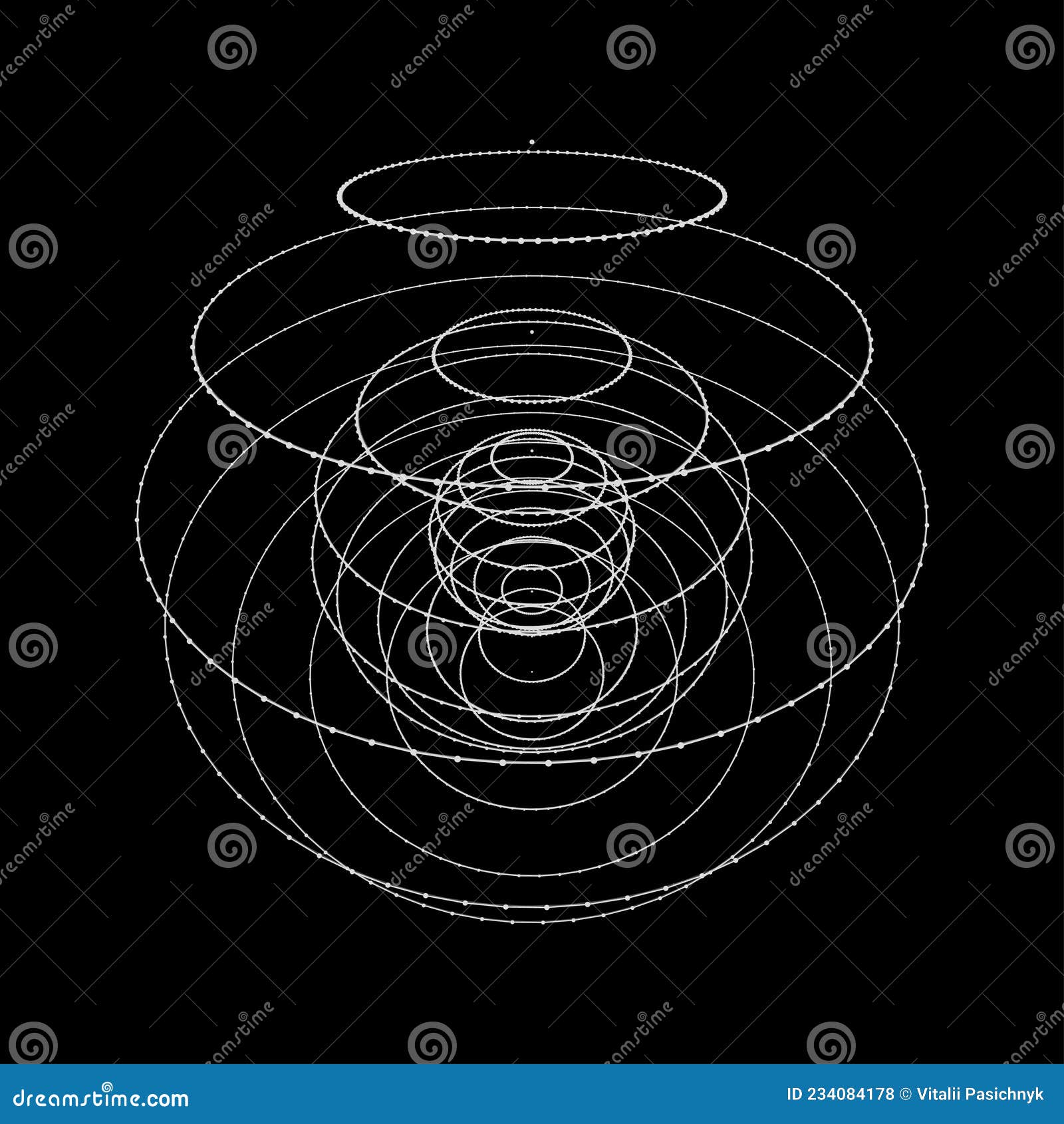 Sphere Made Up of Points and Lines. Network Connection Structure. Big ...