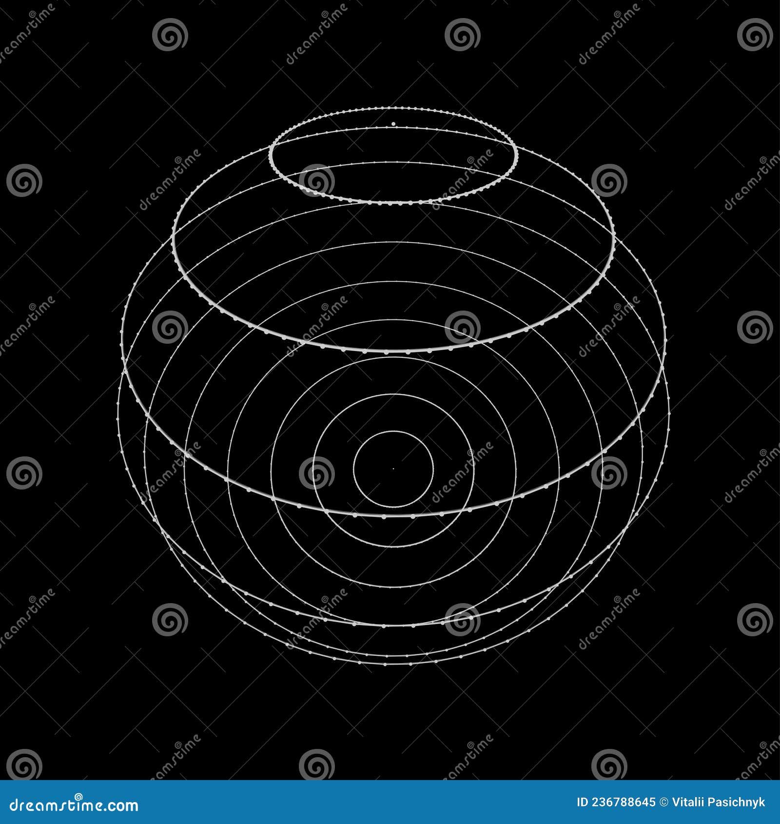 Sphere Made Up of Points and Lines. Network Connection Structure. Big ...