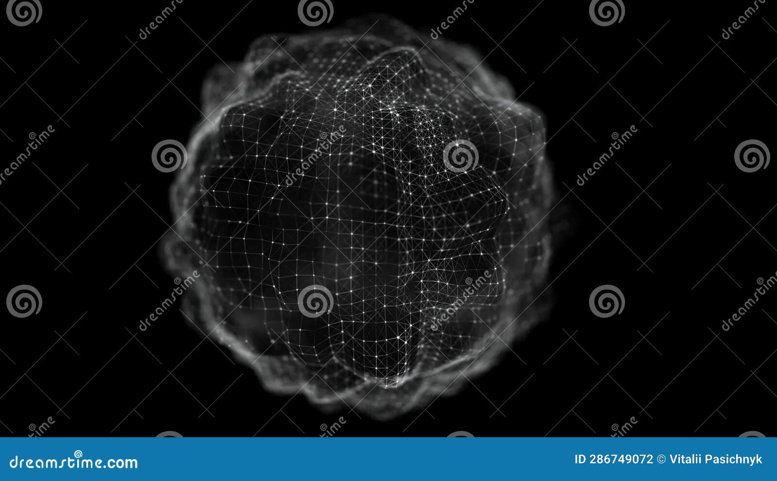 Sphere Made Up Of Points And Lines Network Connection Structure Big Data Visualization 3d