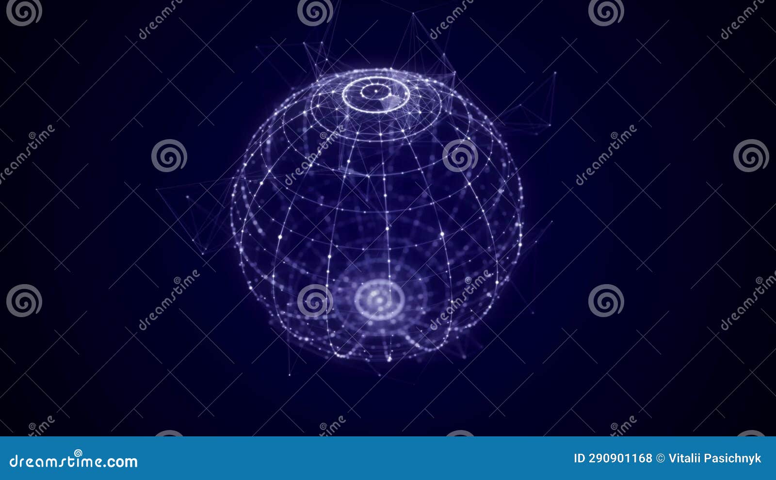 Sphere Made Up of Points and Lines. Network Connection Structure. Big ...
