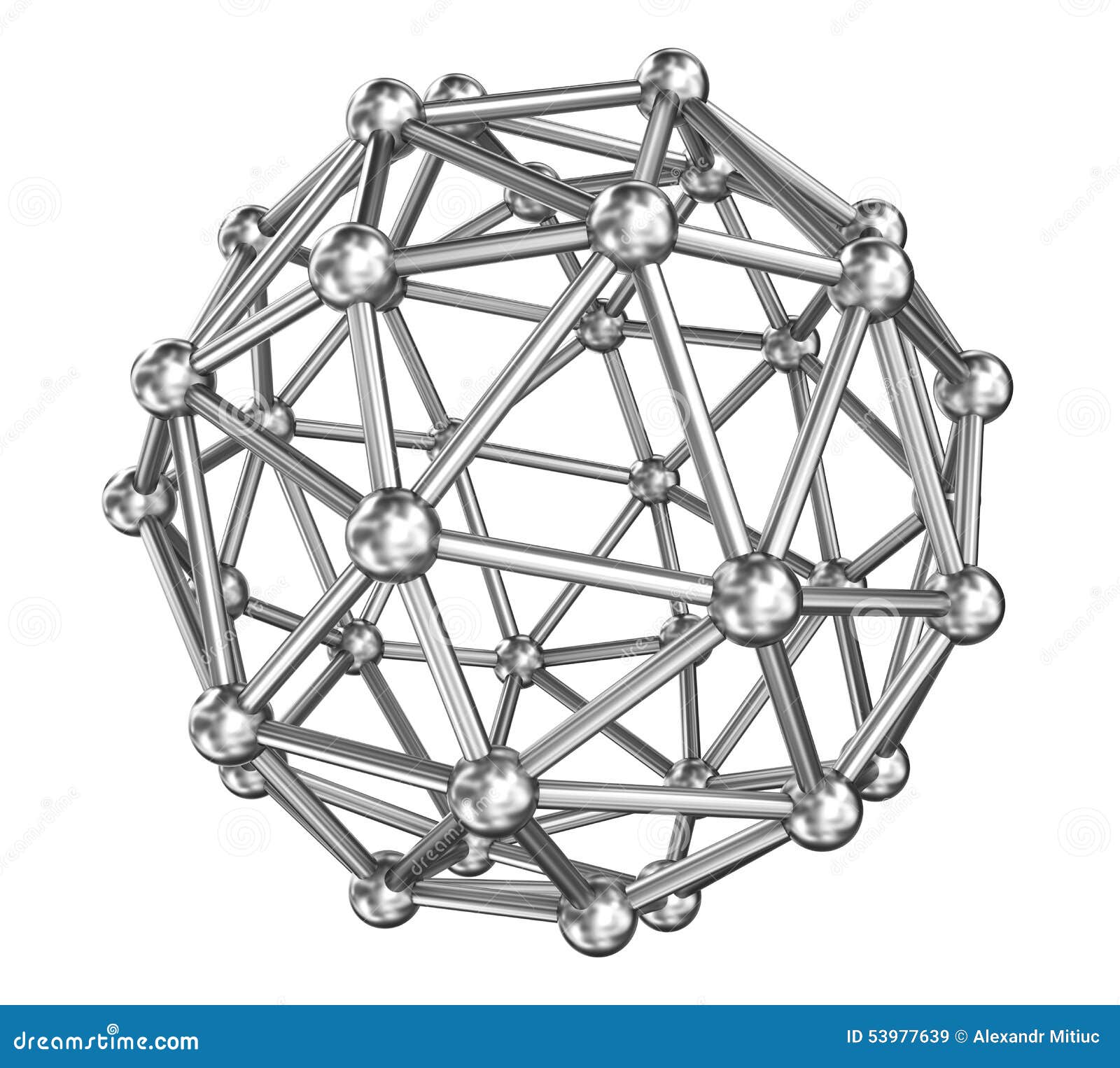 Sphere Molecule Isolated On White Background In Scientific Stock Photo ...