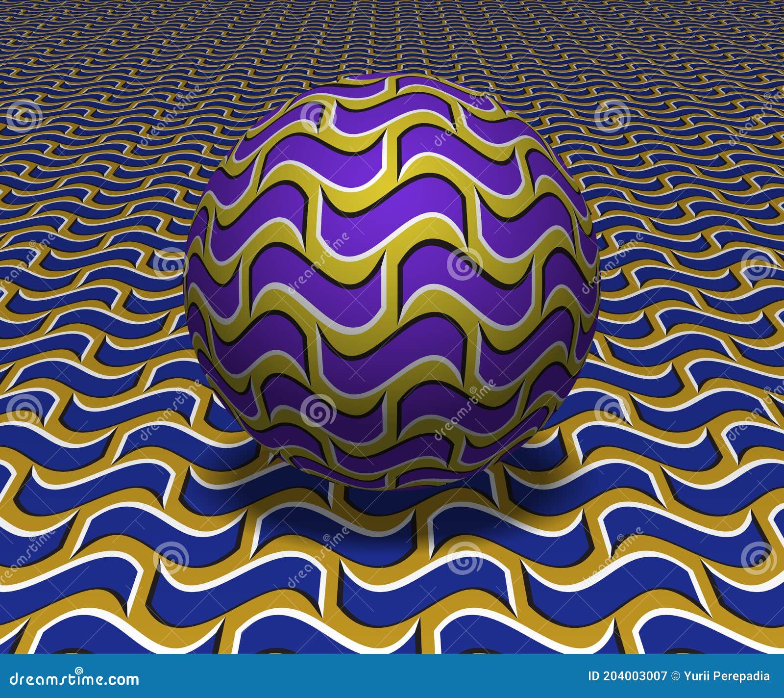 Sphere Moves In A Hole With Interlacement Pattern. Vector Purple Golden ...