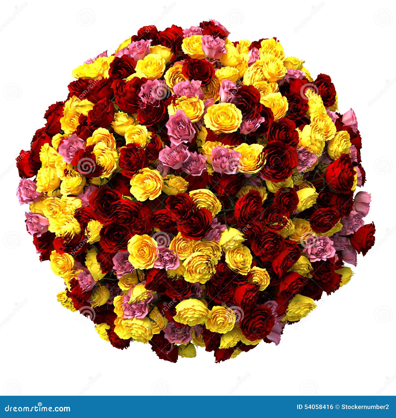 Sphere of Multicolored Roses Stock Illustration - Illustration of ...