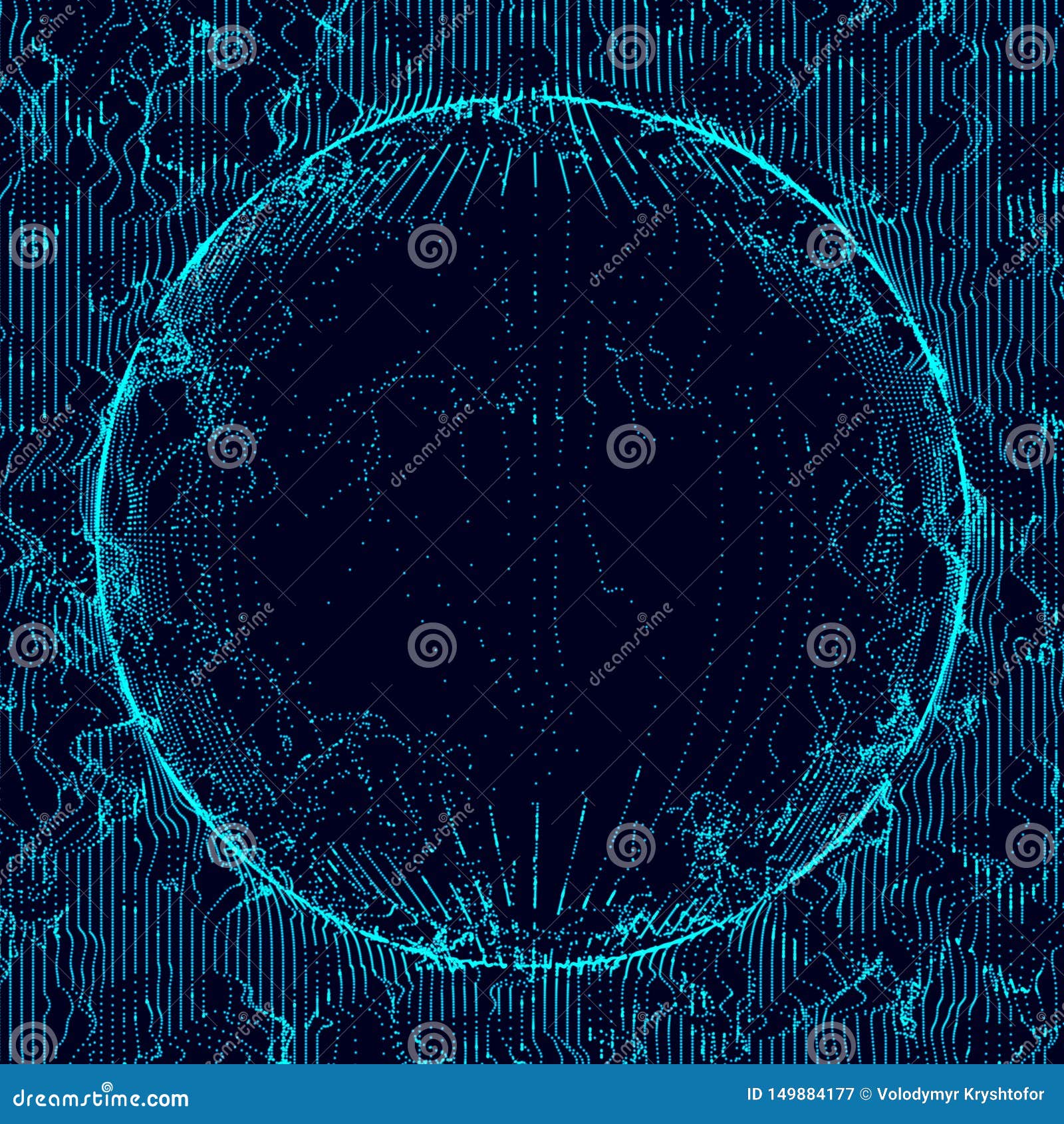 Sphere of Multiple Points. Abstract Wormhole. 3D Rendering Stock ...