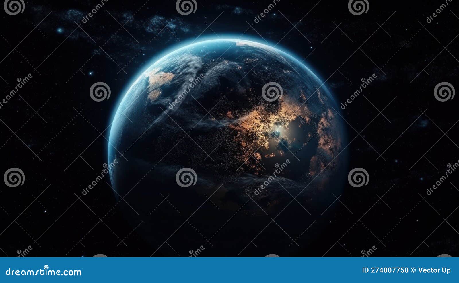 Sphere of the Night Planet Earth in Outer Space. Generative AI Stock ...