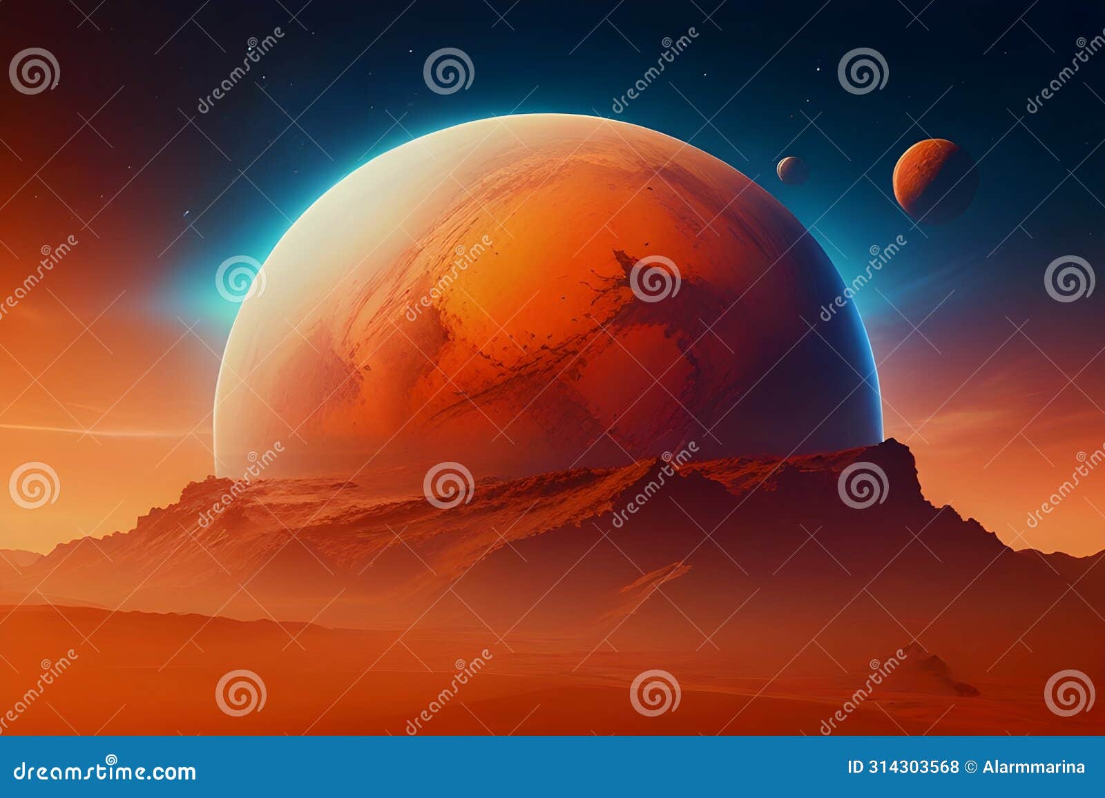 Sphere of a Night Planet in Outer Space. Element of the Solar System ...