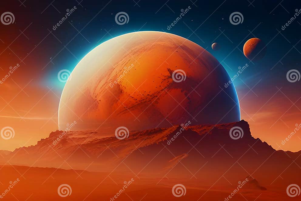 Sphere of a Night Planet in Outer Space. Element of the Solar System ...