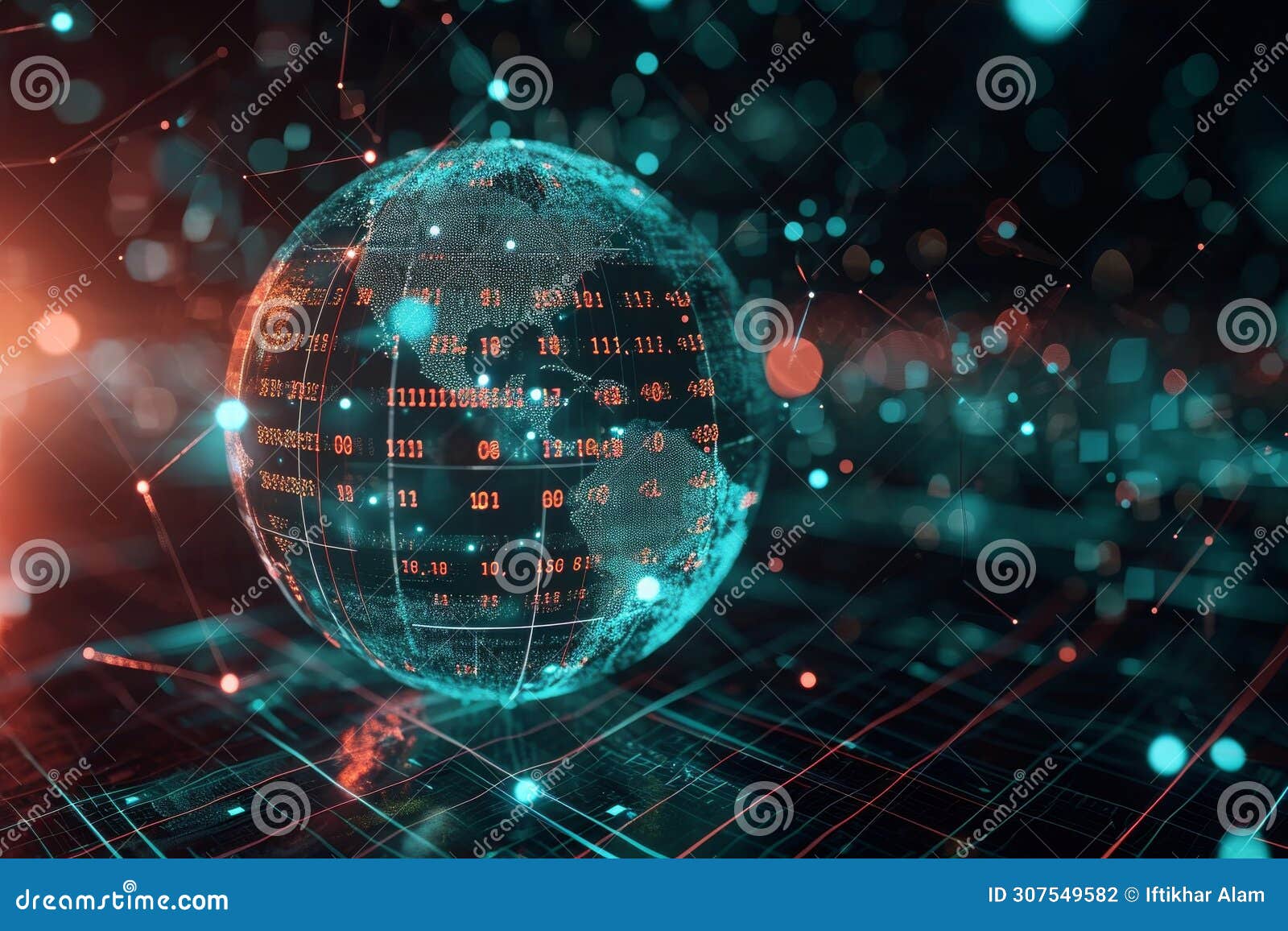 A Sphere with Numbers Illuminated in the Darkness, Showcasing a Unique ...