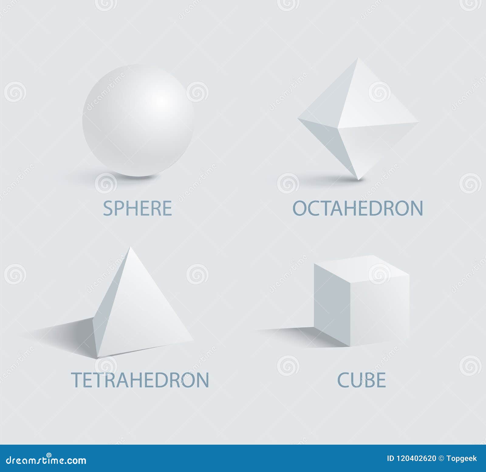 Octahedron And Tetrahedron Geometric Shapes Figure Vector Illustration ...