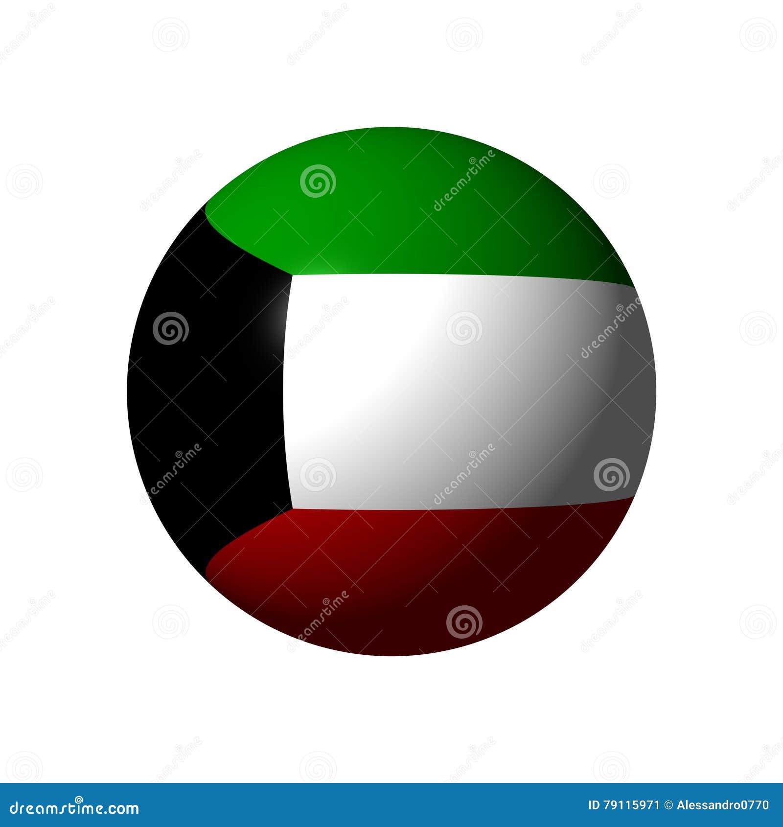 Sphere with Official Flag of Kuwait Stock Illustration - Illustration ...