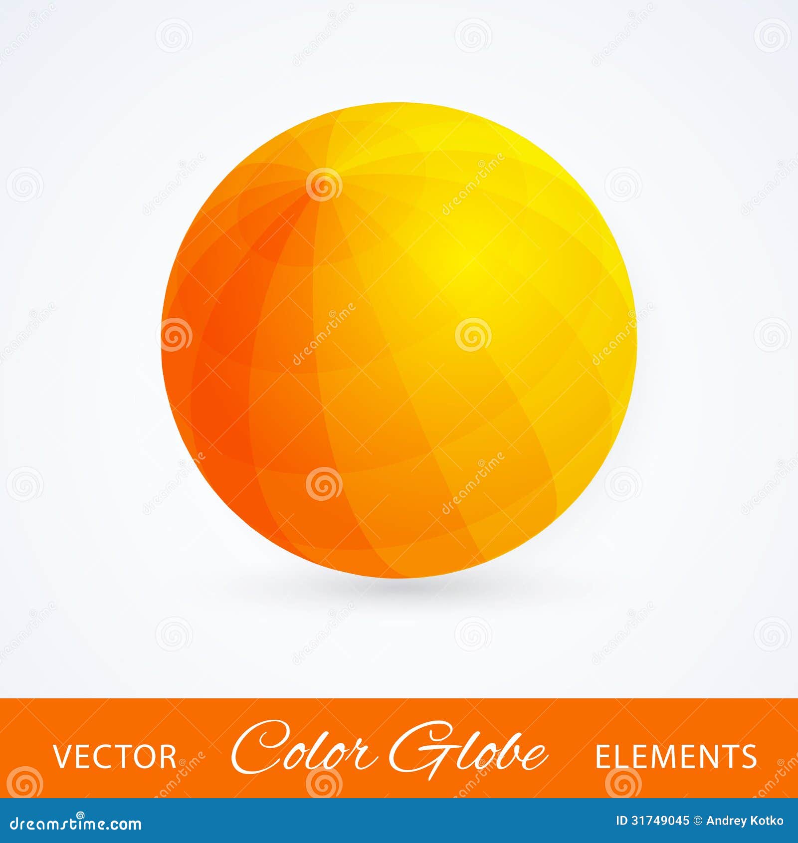 Sphere orange ball. stock vector. Illustration of orange - 31749045