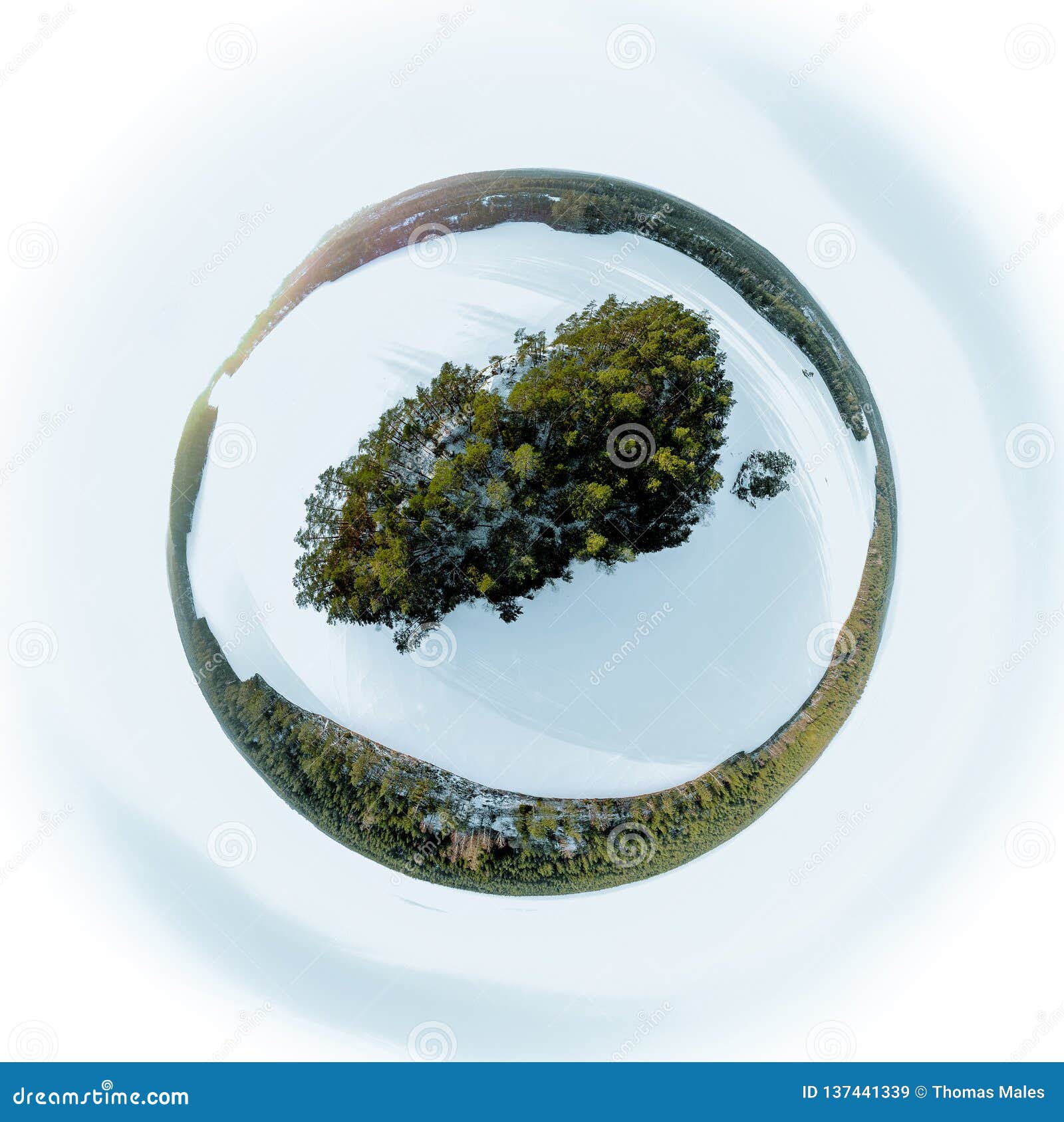 Sphere Panorama of a Winter Landscape Stock Image - Image of white ...