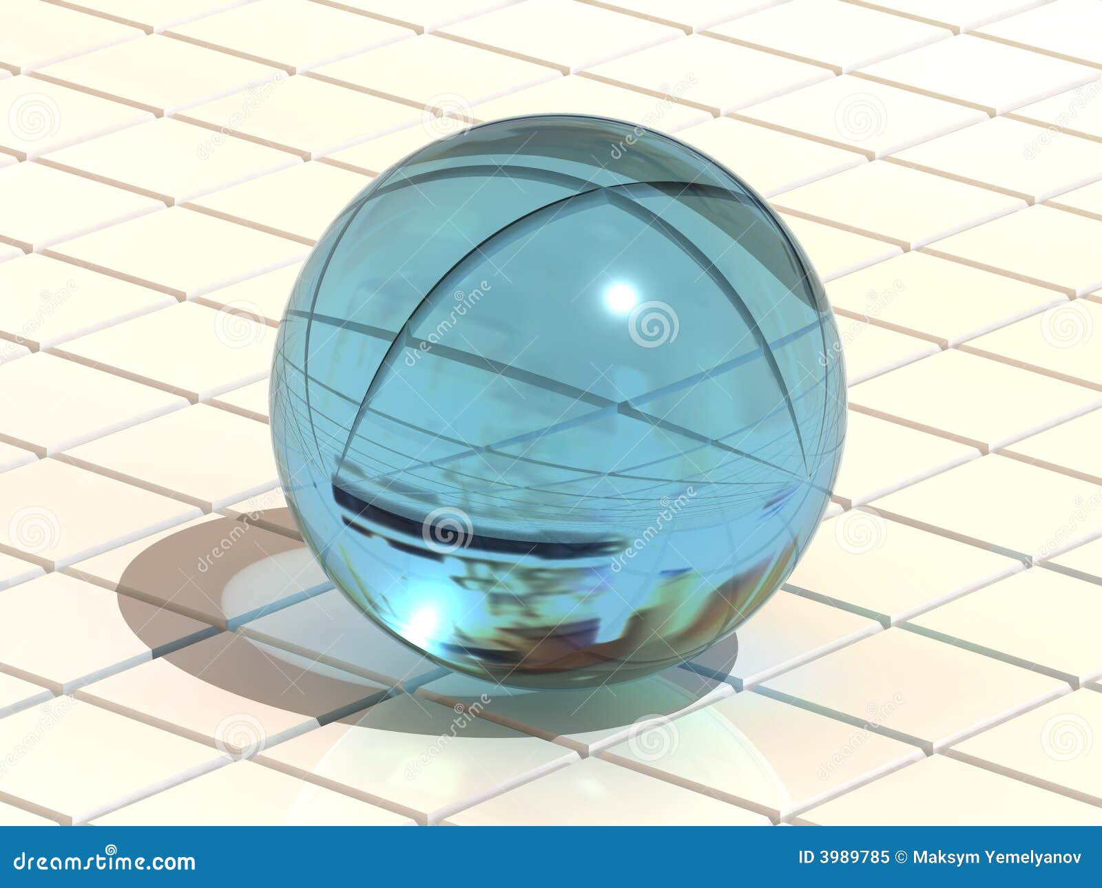 Sphere on a plane stock illustration. Illustration of brilliant - 3989785